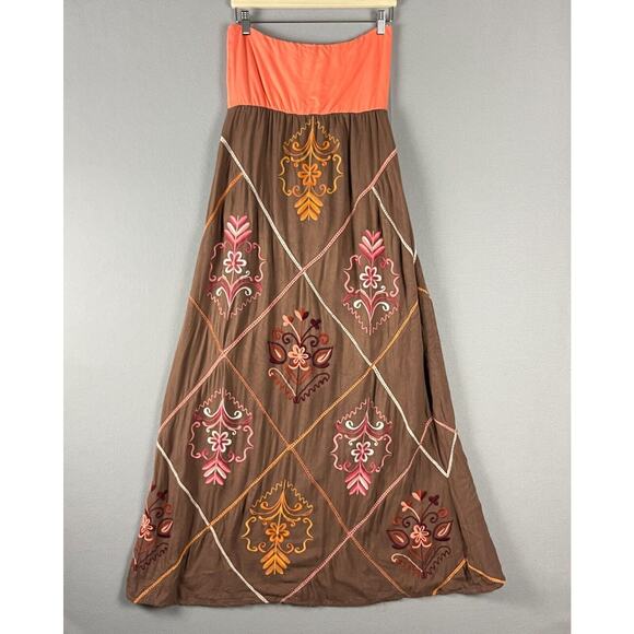 Judith March | Dresses | Judith March Floral Strapless Maxi Dress ...